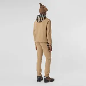 Burberry Check Panel Jogging Pants - Nude