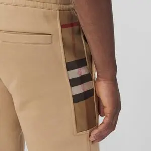 Burberry Check Panel Jogging Pants - Nude