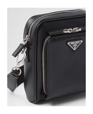 Prada Leather Shoulder Bag With Removable Pouch