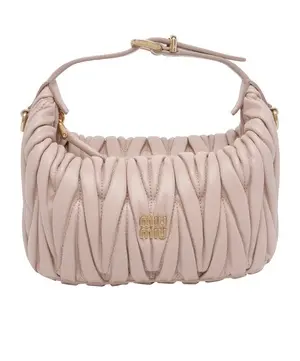 Miu Miu Logo Shoulder Bag - Nude