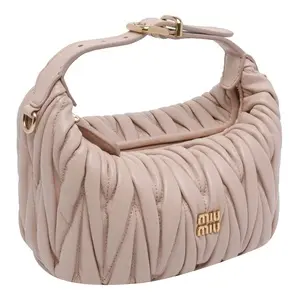 Miu Miu Logo Shoulder Bag - Nude