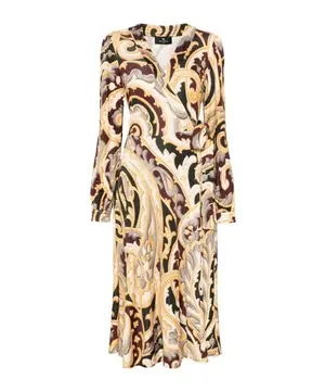 Etro Long-sleeved Printed Midi Dress