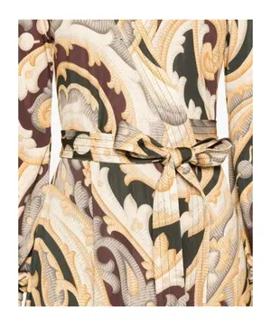 Etro Long-sleeved Printed Midi Dress