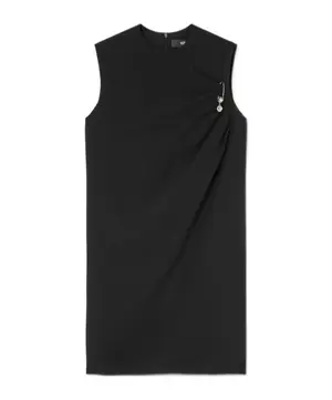Versace Sleeveless Mini Dress With Safety Pin Detail - Black