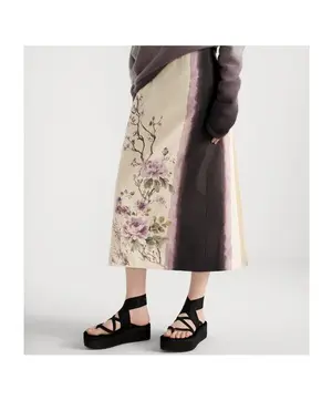 Dior Floral Print Midi Skirt