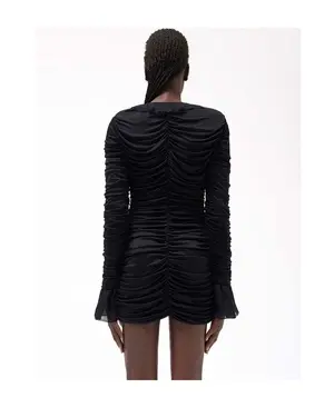 Blumarine Ruched Ruffle Detailed Dress