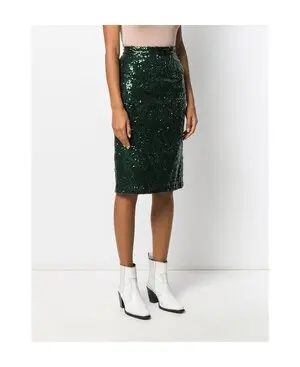 N.21 Sequined Pencil Skirt - Black