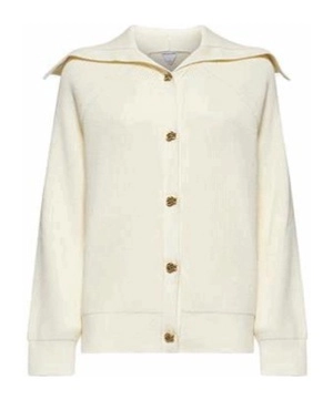 Bottega Veneta Long Sleeved Knitted Cardigan - Chalk