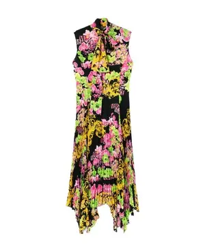 Versace Floral Printed Asymmetric Sleeveless Dress