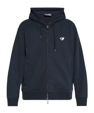 Emporio Armani Logo Embroidered Zipped Hoodie