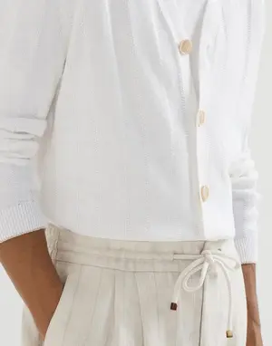 Brunello Cucinelli Textured Rib Cardigan - White