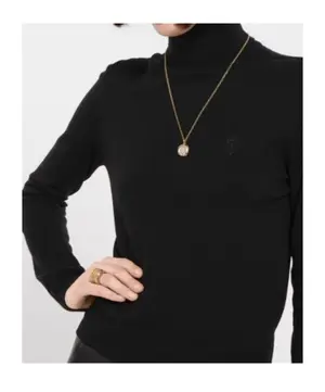 Gucci Wool Turtleneck Jumper With Crest Embroidery