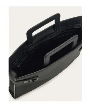 FERRAGAMO Gancini Buckle Business Bag - Black