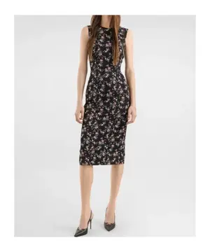 Dolce & Gabbana Sleeveless Floral Print Midi Dress