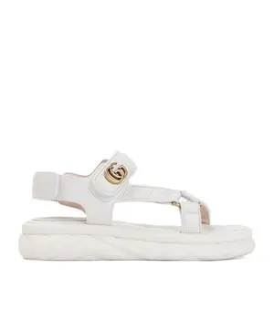 Gucci Double G Quilted Platform Sandals - White
