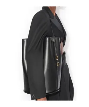 Alaïa Leather Bucket Bag With Metal Charms