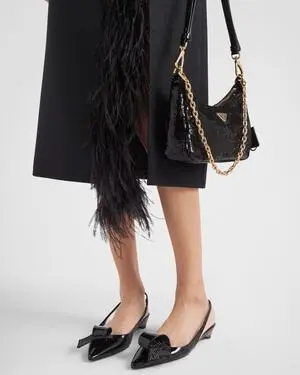 Prada High-waist Midi Skirt With Feather Embellishment