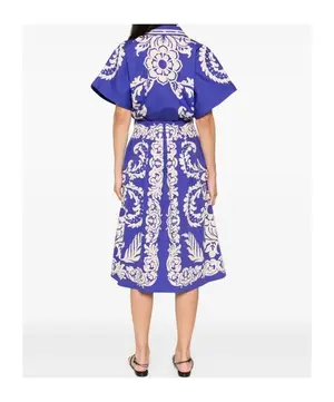 Etro Paisley Printed Midi Dress - Blue