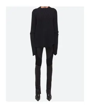 Helmut Lang Distressed Ribbed Knit Jumper