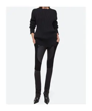Helmut Lang Distressed Ribbed Knit Jumper