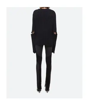 Helmut Lang Distressed Ribbed Knit Jumper