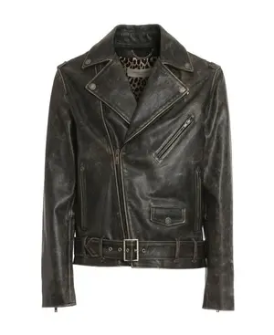 GOLDEN GOOSE Zipped Biker Jacket - Black