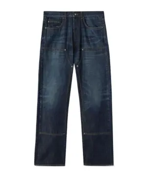 Palm Angels Monogram Embroidered High Waist Jeans