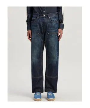Palm Angels Monogram Embroidered High Waist Jeans