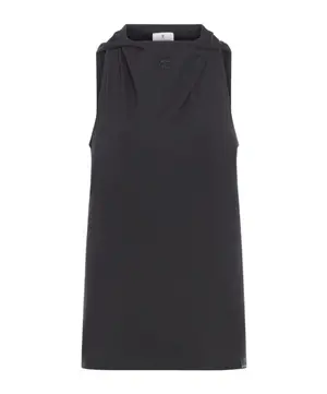 COURREGES Embroidered Logo Sleeveless Top