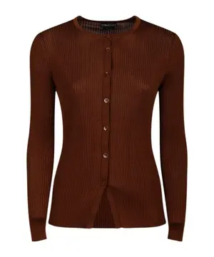 TOM FORD Ribbed Button-up Cardigan - Brown