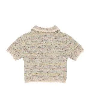Zimmermann Speckle-knit Short-sleeve Cardigan