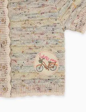 Zimmermann Speckle-knit Short-sleeve Cardigan
