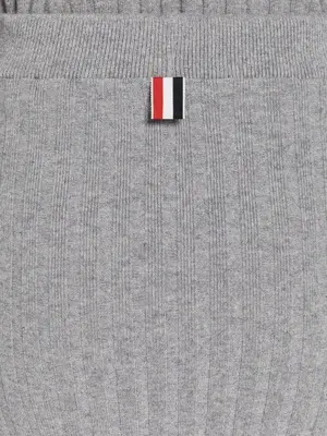 Thom Browne Ribbed-knit Cashmere Pencil Skirt With Striped Detailing