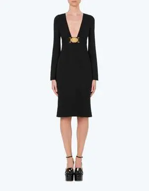 Moschino Smiley Buckled V-neck Dress