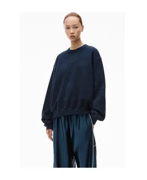 Alexander Wang Stacked Logo Crewneck Sweatshirt