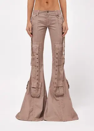Blumarine Low-rise Flared Cargo Trousers