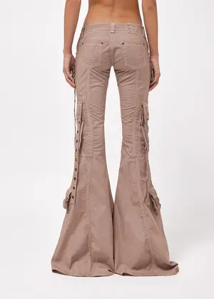 Blumarine Low-rise Flared Cargo Trousers