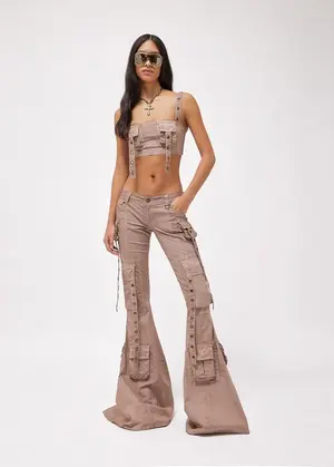 Blumarine Low-rise Flared Cargo Trousers