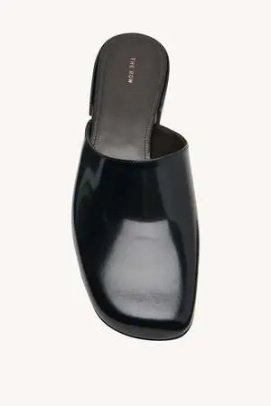 THE ROW Penelope Patent Leather Mules - Black