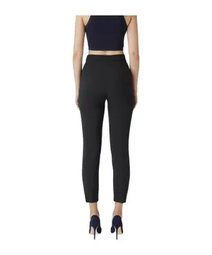 Elisabetta Franchi Straight-leg Zip Detailed Crepe Trousers