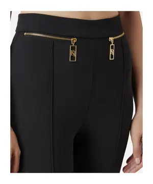 Elisabetta Franchi Straight-leg Zip Detailed Crepe Trousers