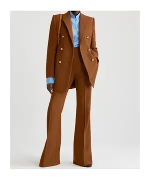 PATOU Double-breasted Long Blazer - Autumn Leaves