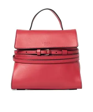 Moschino Tie Me" Nappa Leather Shoulder Bag - Red