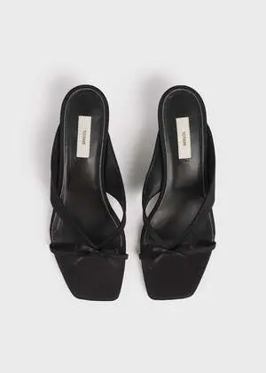 TOTEME Bow-detailed Kitten Heel Sandals - Black