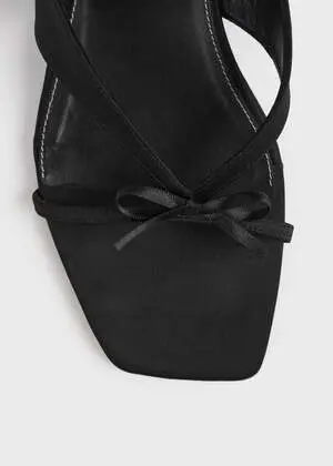 TOTEME Bow-detailed Kitten Heel Sandals - Black