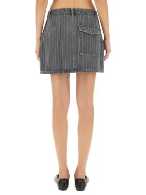 Baum Und Pferdgarten Sali Pinstriped Denim Skirt - Multicolor
