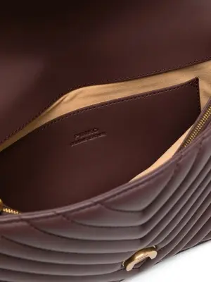 Pinko Classic Love One Chevron Crossbody Bag - Brown