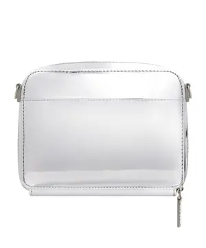 COURREGES Cloud Chained Logo Plaque Shoulder Bag - Silver