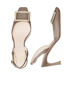 ROGER VIVIER Trompette Buckle Slingback Pumps - Beige