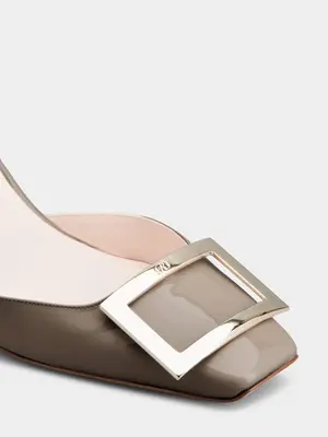 ROGER VIVIER Trompette Buckle Slingback Pumps - Beige